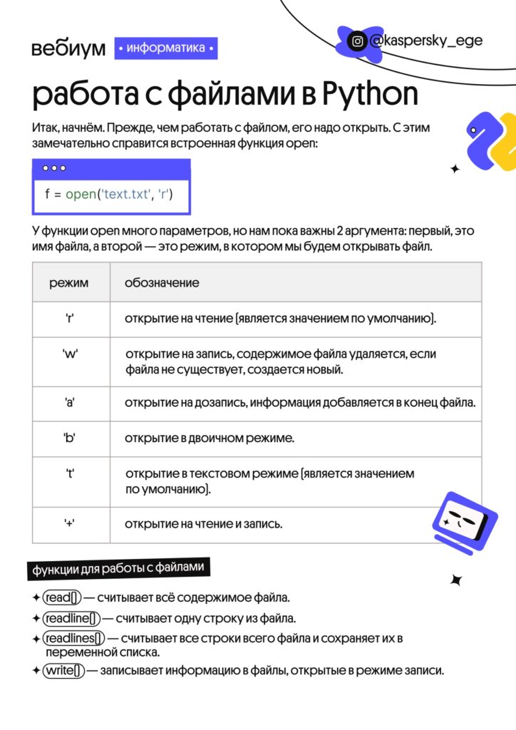 Работа с файлами Python - Без Сменки
